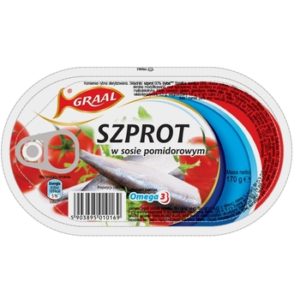 GRAAL SZPROT W SOSIE POMIDOROWYM 170G – Zekan Zakupy Online – Artykuły ...